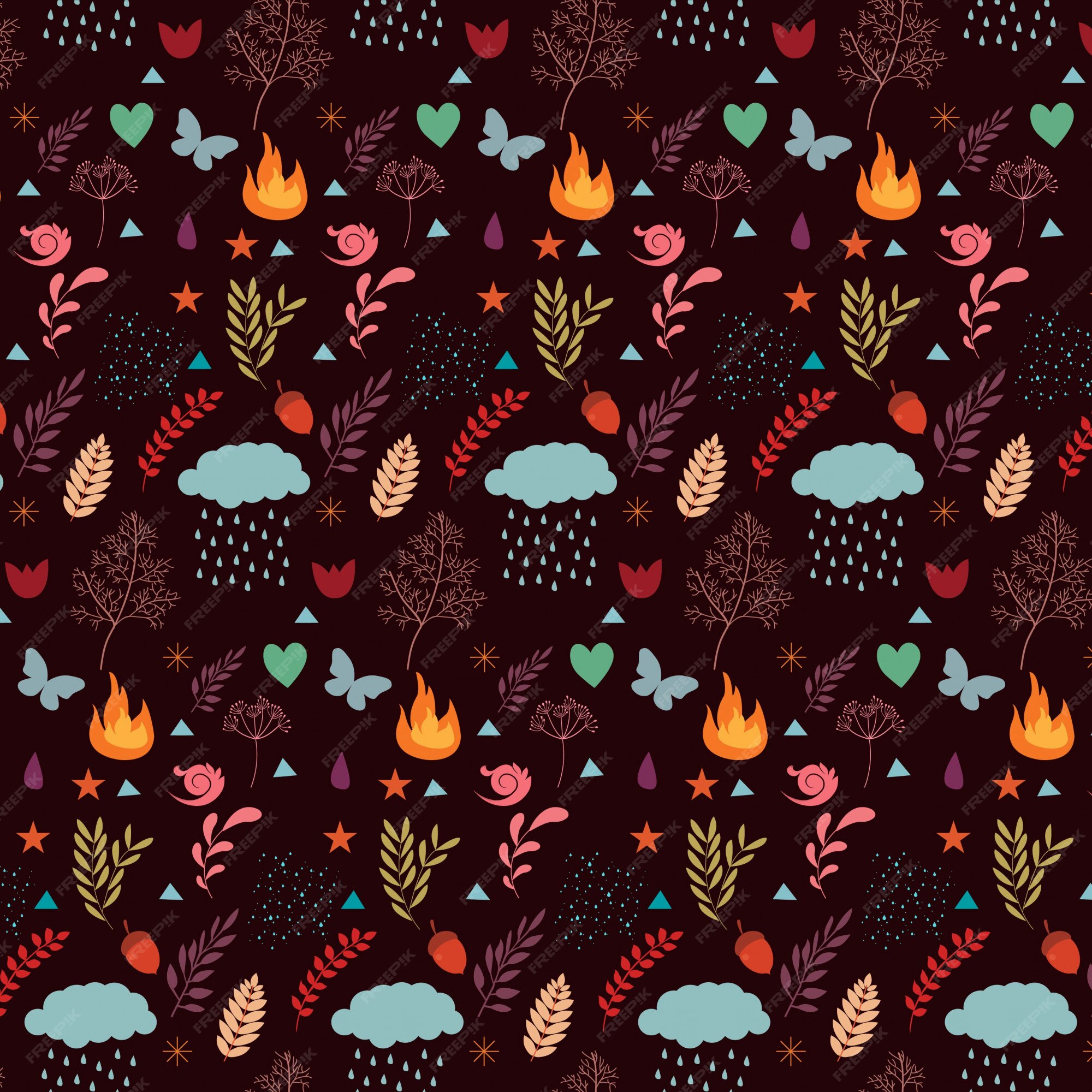 Premium Vector | Autumn pattern background Premium Vector | Autumn pattern background
