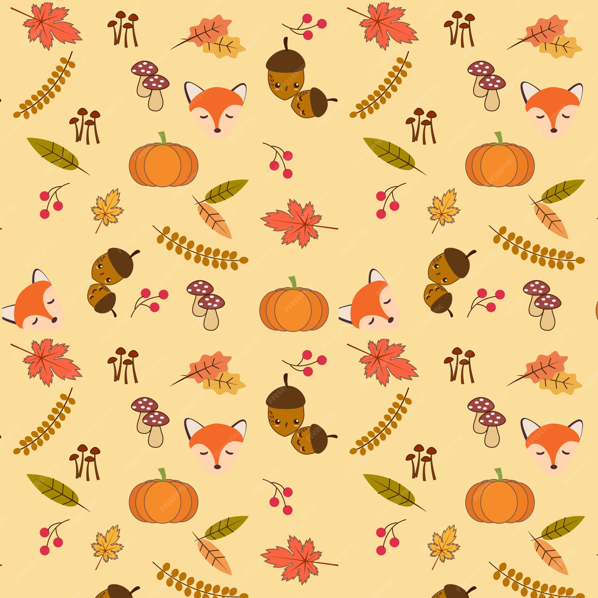Premium Vector | Autumn pattern background Premium Vector | Autumn pattern background
