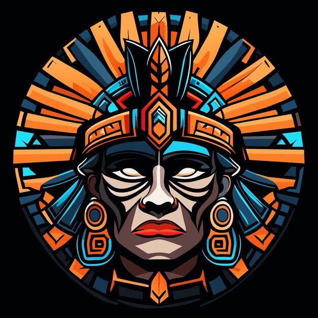 Premium Vector | Aztec civilization faces vector illustration Premium Vector | Aztec civilization faces vector illustration