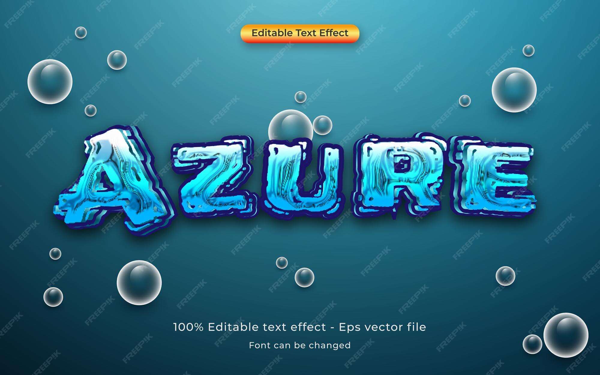 Premium Vector | Azure vector 3d text effect Premium Vector | Azure vector 3d text effect