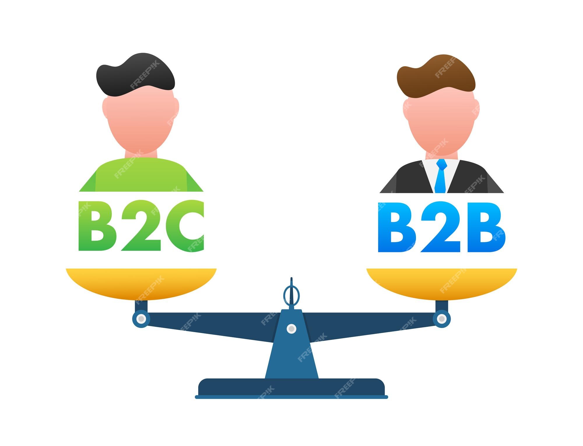 Premium Vector | B2c vs b2b balance on the scale balance on scale ... Premium Vector | B2c vs b2b balance on the scale balance on scale ...