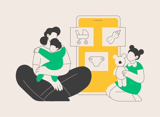 Premium Vector | Babysitting services abstract concept vector illustration Premium Vector | Babysitting services abstract concept vector illustration