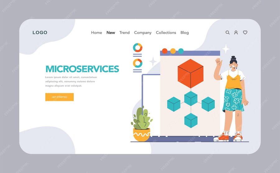 Premium Vector | Backend development web banner or landing page coding ...