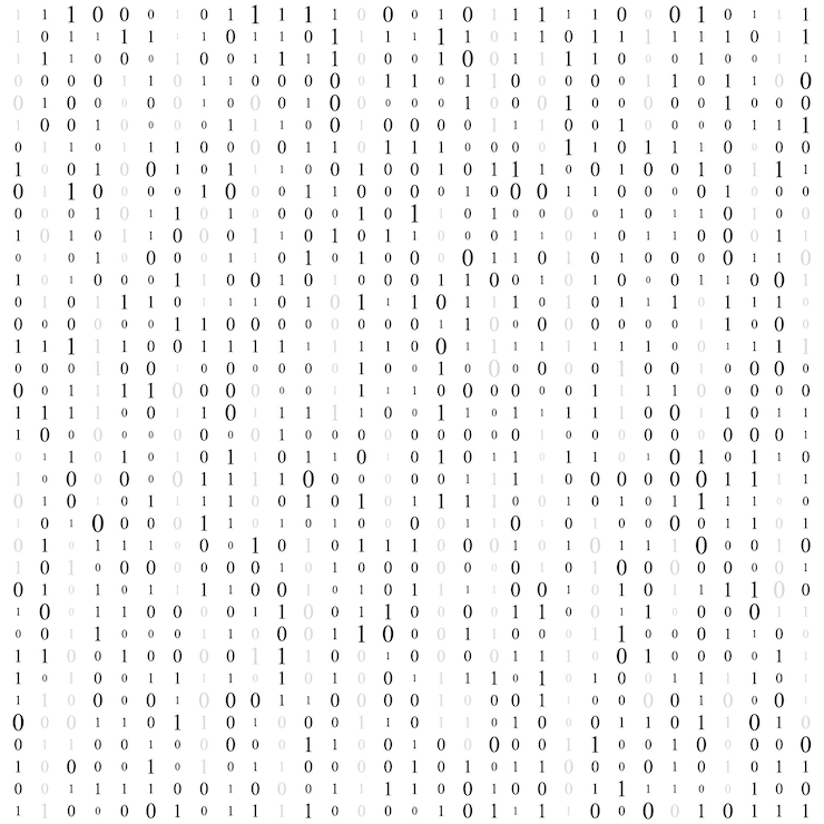 Premium Vector | Background with numbers on screen binary code zero one computer code coding