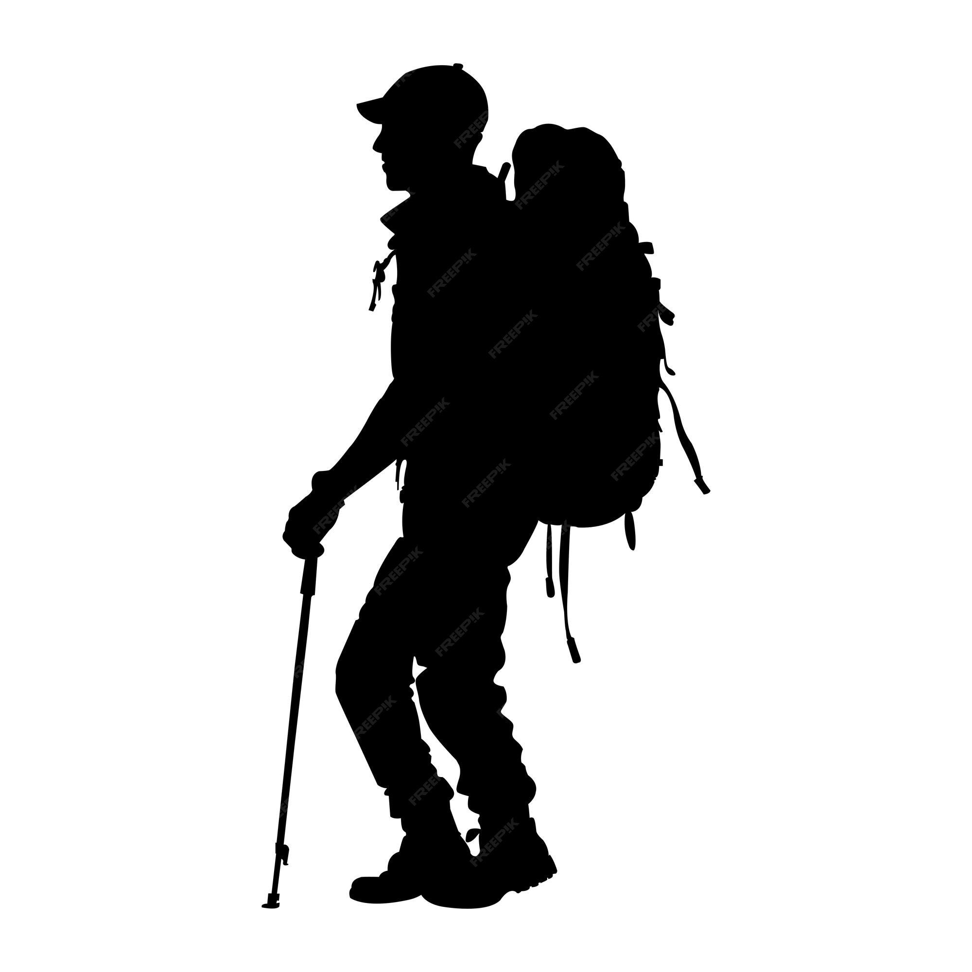 Premium Vector | Backpacker Silhouette Vector Adventure Man Premium Vector | Backpacker Silhouette Vector Adventure Man