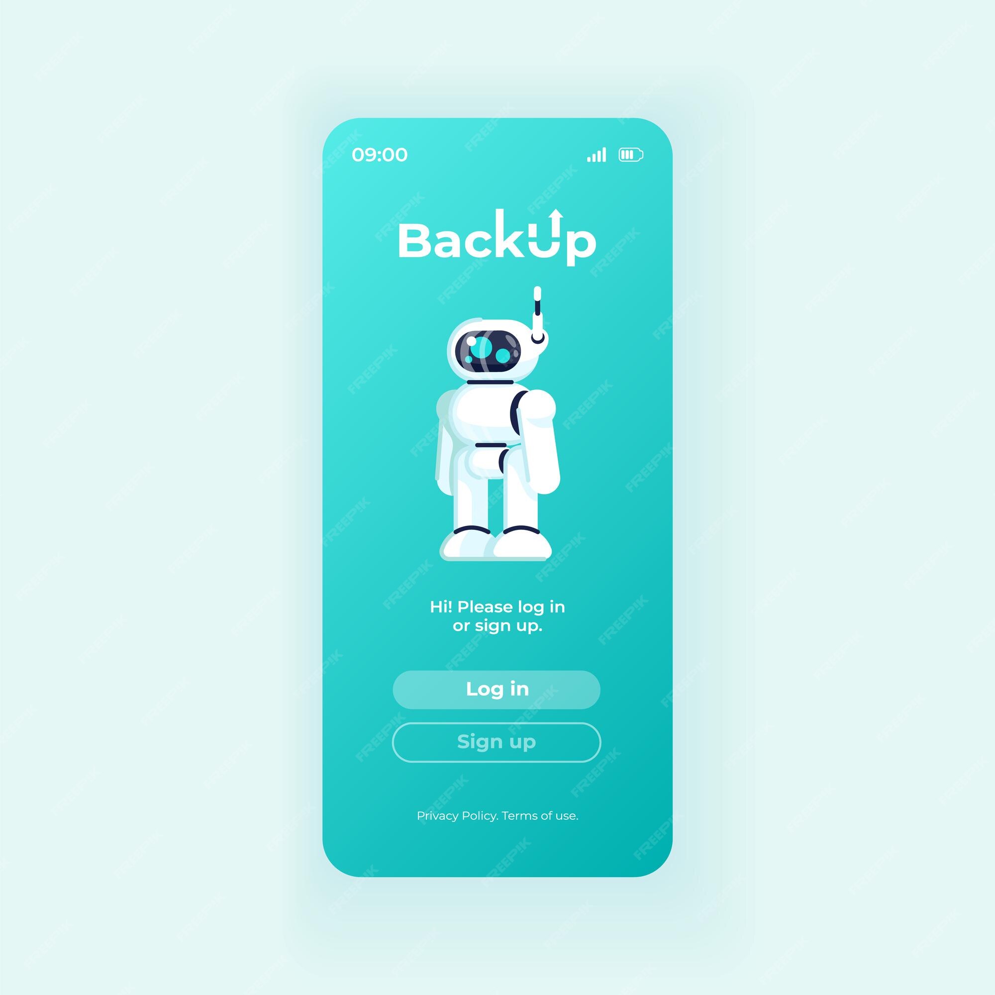 Premium Vector Backup Application Smartphone Interface Vector Template Mobile App Page Light