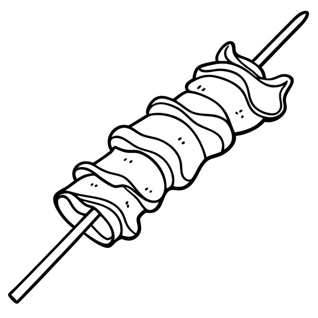 Bacon Wrapped In Bacon On A Skewer With Balsamic Vinegar Premium Ai Generated Vector