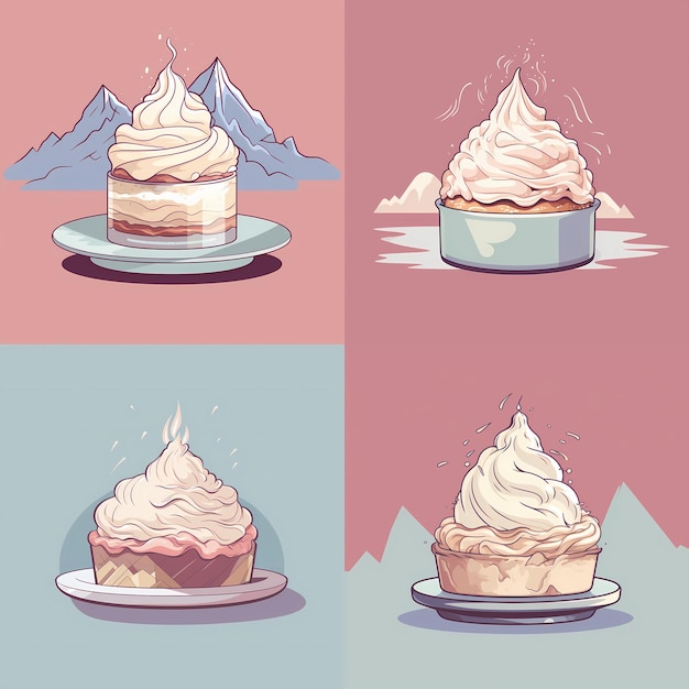 Premium Vector | Baked alaska Premium Vector | Baked alaska