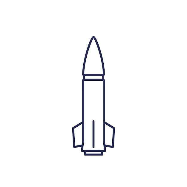 Premium Vector | Ballistic missile icon on white line vector Premium Vector | Ballistic missile icon on white line vector
