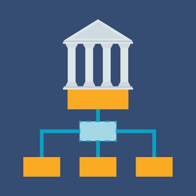 Premium Vector | Bank building organization structure business Premium Vector | Bank building organization structure business