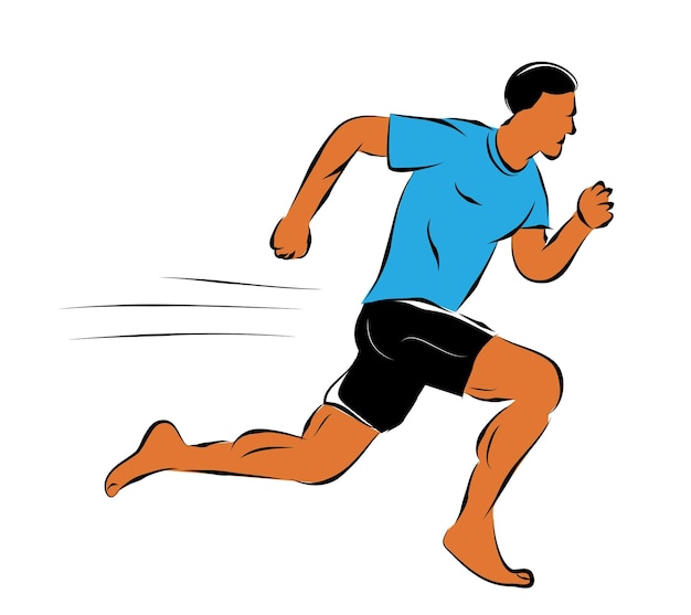 Premium Vector | Barefoot man runner simple vector colorful hand draw ... Premium Vector | Barefoot man runner simple vector colorful hand draw ...