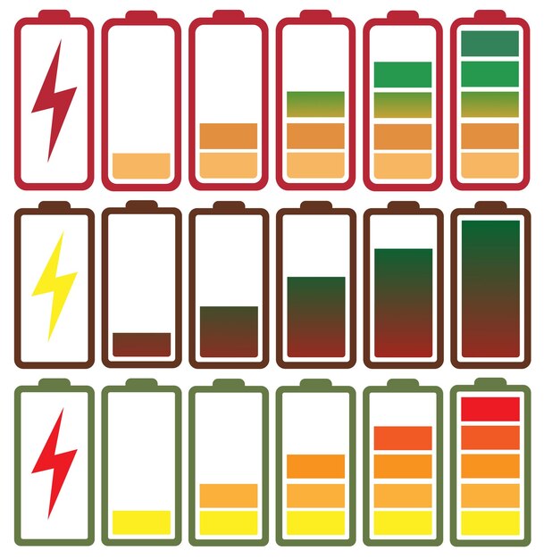 Premium Vector | Battery charge Battery charge indicator icons vector ... Premium Vector | Battery charge Battery charge indicator icons vector ...