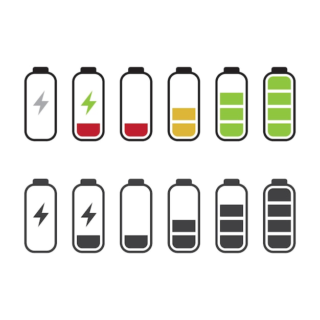 Premium Vector | Battery icons set Premium Vector | Battery icons set