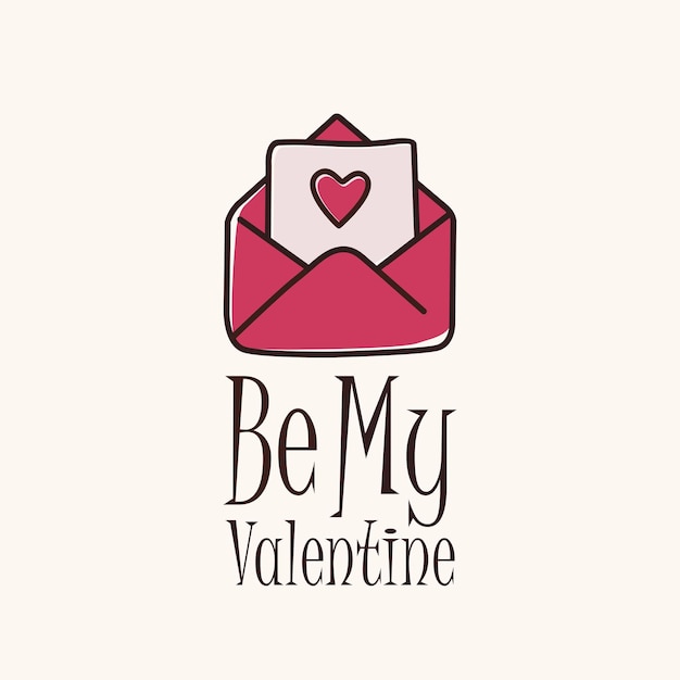 Premium Vector Be My Valentine Concept Card Design For Valentines Day