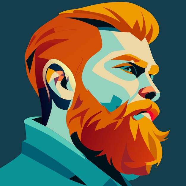 Premium Vector Beard Man Vector Illustration