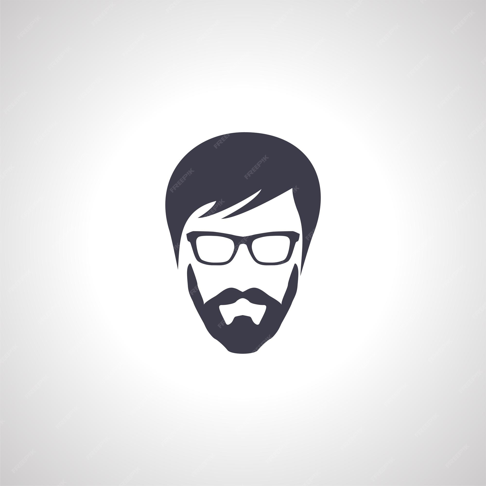 Premium Vector Bearded Man In Glasses Icon Fashion Silhouette Hipster