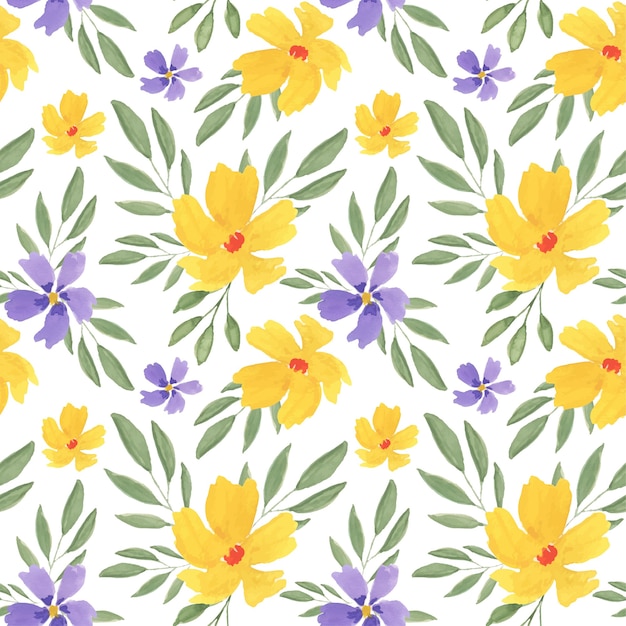 Premium Vector Beautiful Colorful Floral Watercolor Seamless Pattern