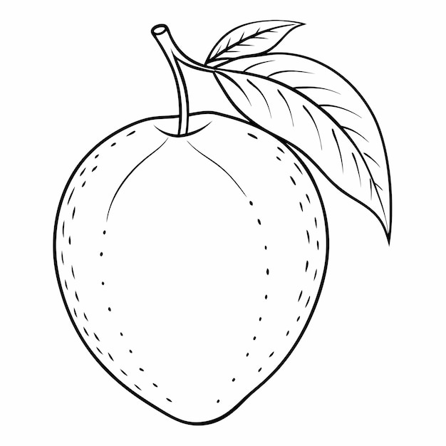 Premium Vector | Beautiful Mango Fruit Outline Coloring Book Premium Vector | Beautiful Mango Fruit Outline Coloring Book