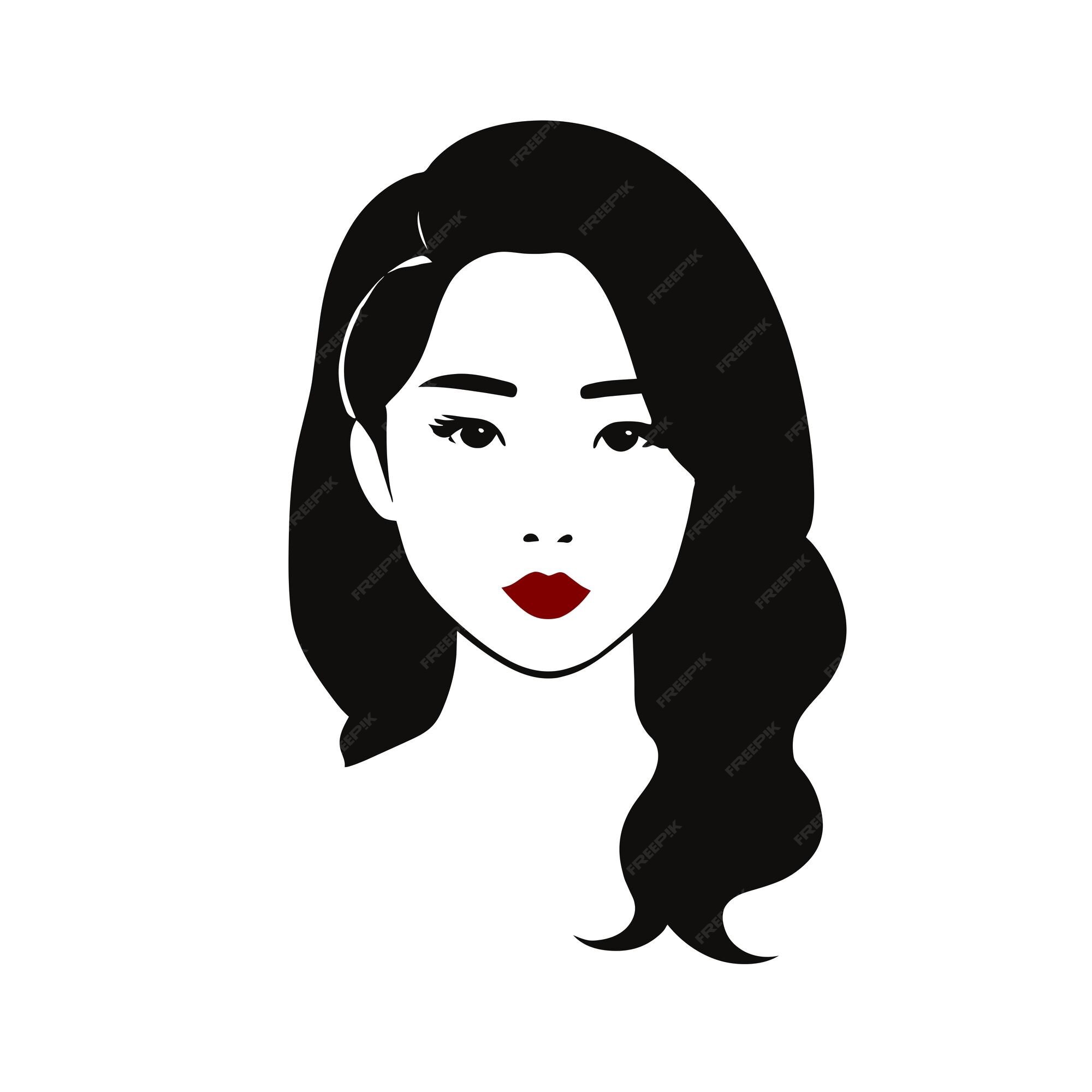 Premium Vector Beautiful Woman Face Portrait Of A Beautiful Woman
