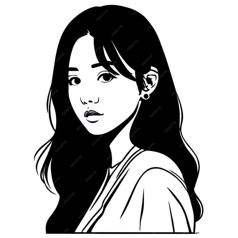 Premium Vector Beautiful Woman Face Portrait Of A Beautiful Woman