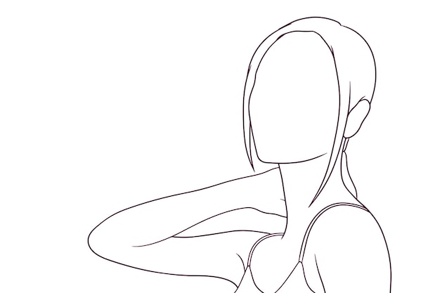 Premium Vector | Beautiful woman posing hand drawn style vector ... Premium Vector | Beautiful woman posing hand drawn style vector ...