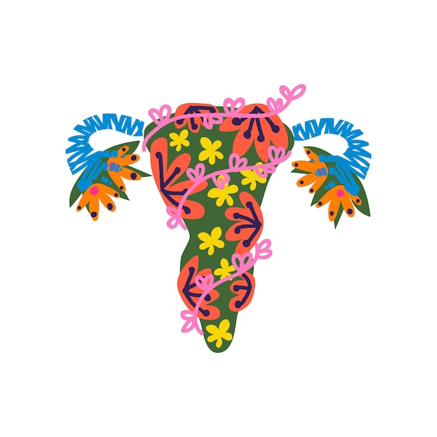 Premium Vector Beauty Female Reproductive System Made Of Colorful
