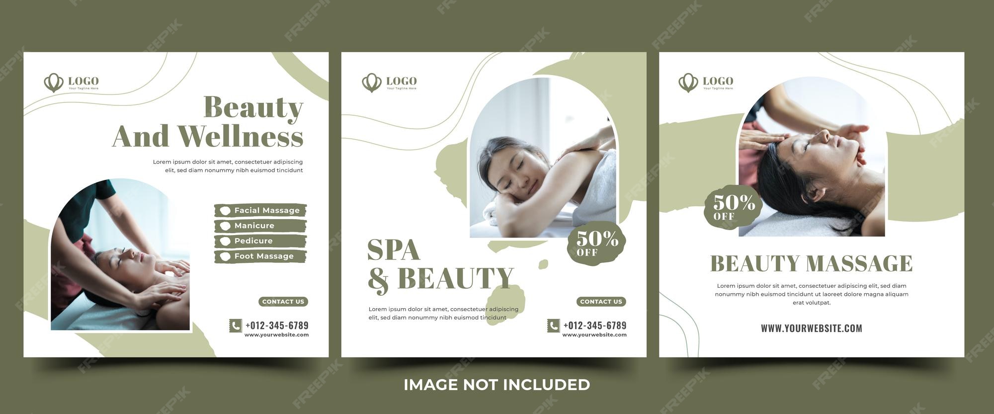Premium Vector Beauty And Massage Social Media Post Template