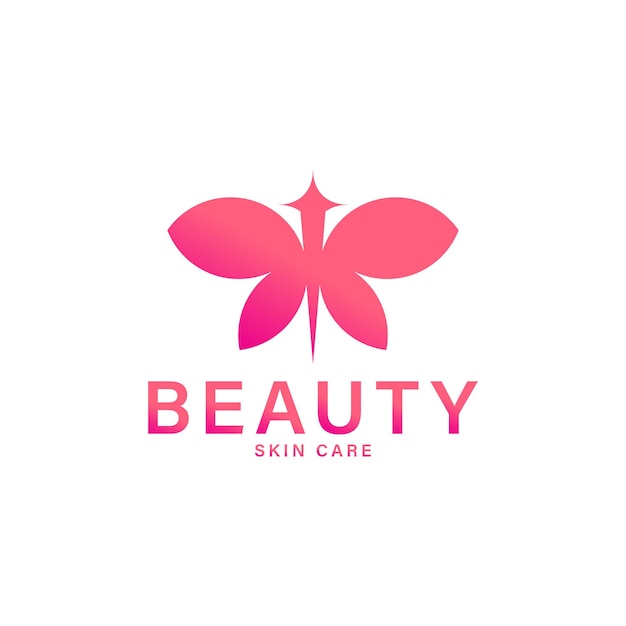 Premium Vector Beauty Skin Care Logo With Butterfly Symbol