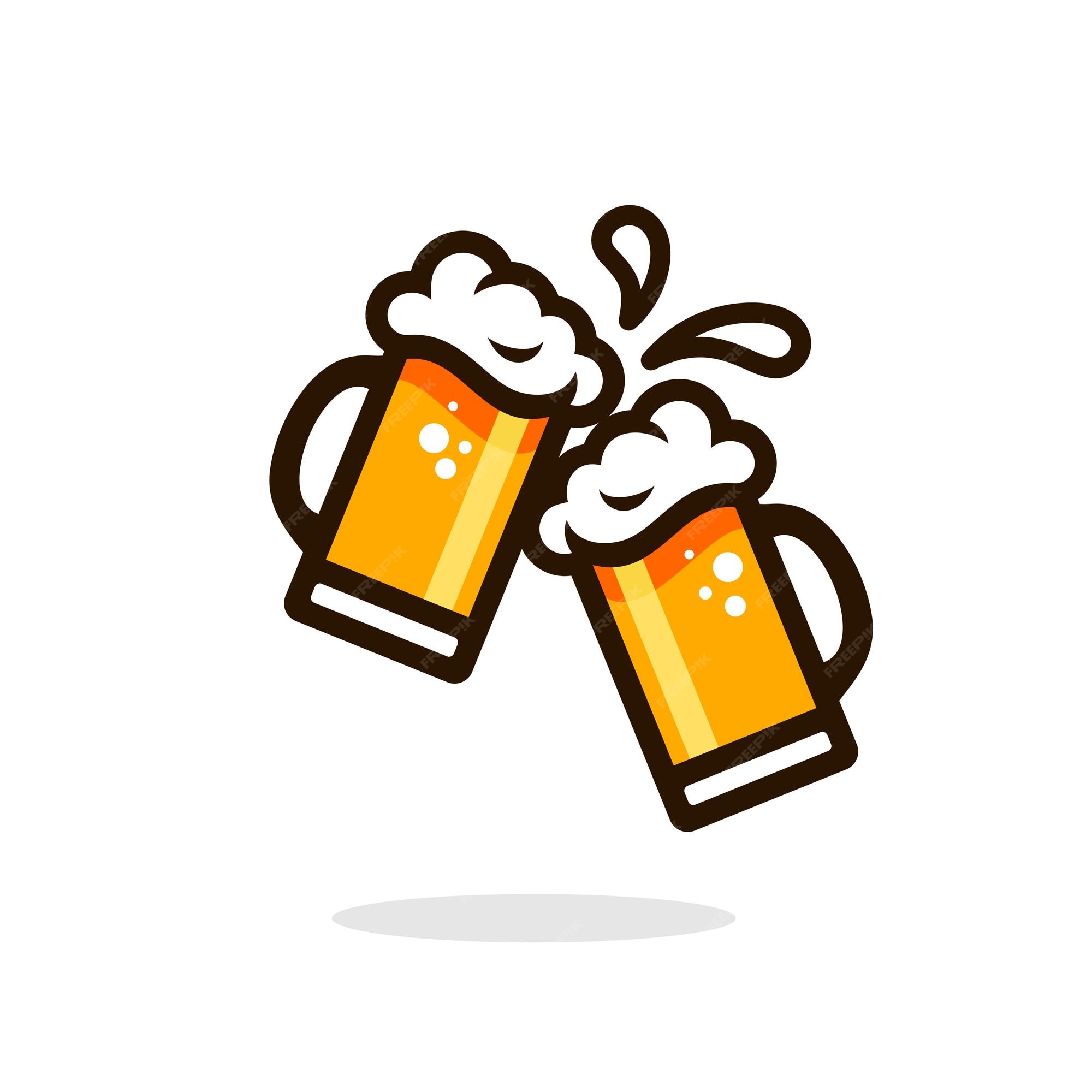 Premium Vector | Beer cheers vector two toasting beer mugs cheers ... Premium Vector | Beer cheers vector two toasting beer mugs cheers ...