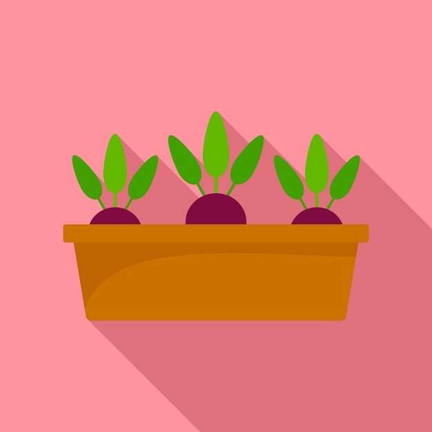 Premium Vector | Beetroot in ground pot icon flat illustration of ... Premium Vector | Beetroot in ground pot icon flat illustration of ...