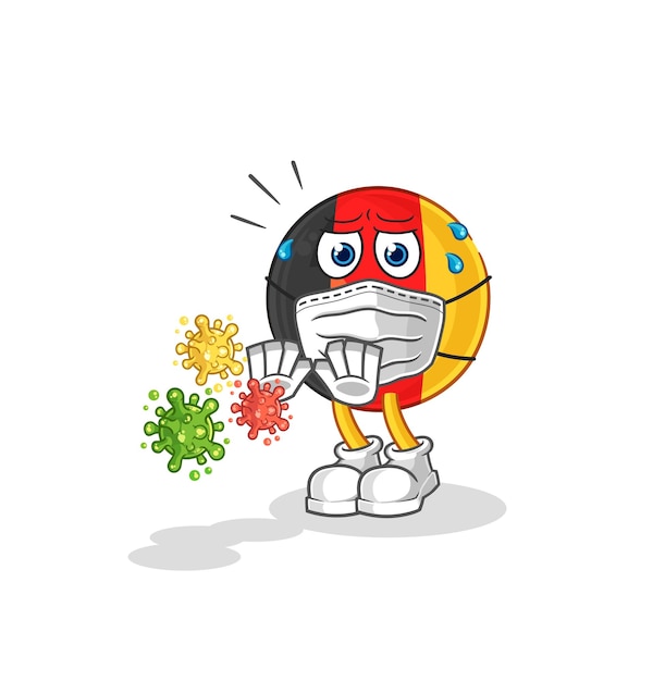 Premium Vector | Belgium refuse viruses cartoon cartoon mascot vector Premium Vector | Belgium refuse viruses cartoon cartoon mascot vector