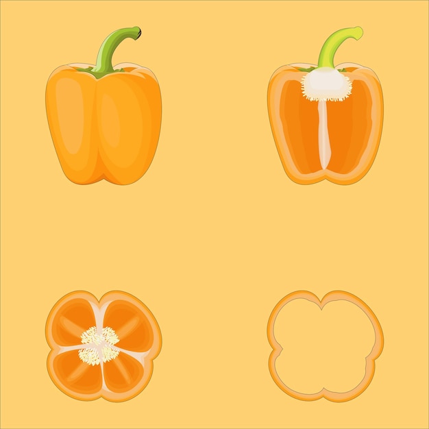 Premium Vector | Bell pepper set Premium Vector | Bell pepper set