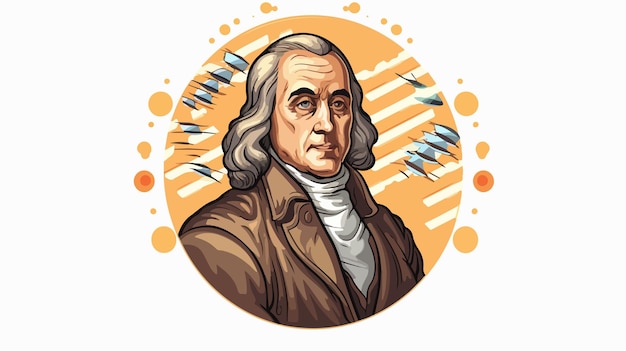Benjamin Franklin DNA Icon Drawing Cartoon Vector Illustration ... Benjamin Franklin DNA Icon Drawing Cartoon Vector Illustration ...
