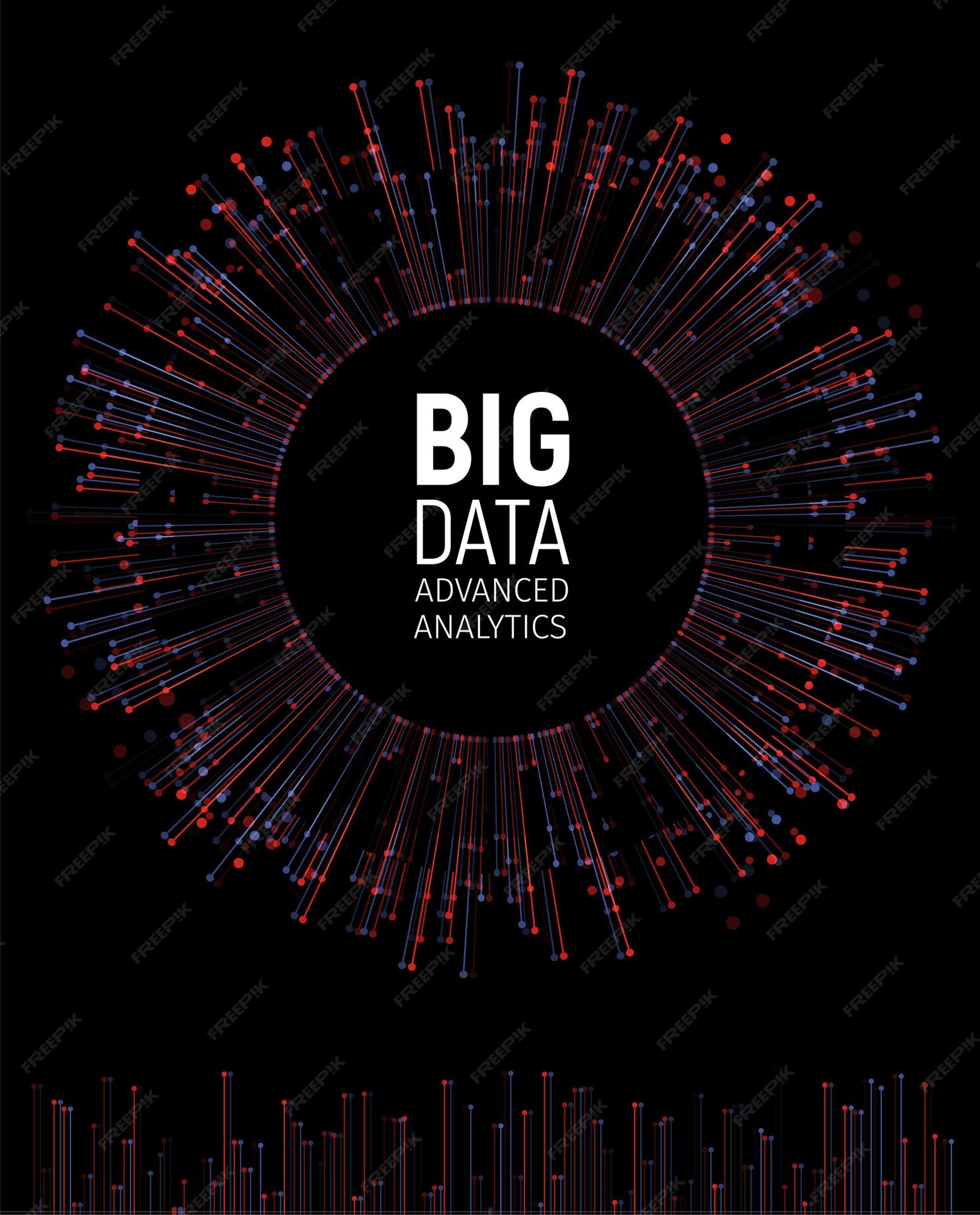 Premium Vector | Big data abstract vector visualization lines and dots array big data connection ...