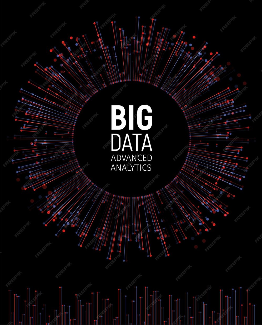 Premium Vector | Big data abstract vector visualization lines and dots array big data connection ...