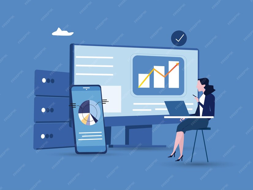 Premium Vector Big Data And Cloud Computingbusiness Characters Using Remote Servers To