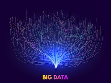 Premium Vector | Big data collection virtual flow of database ...