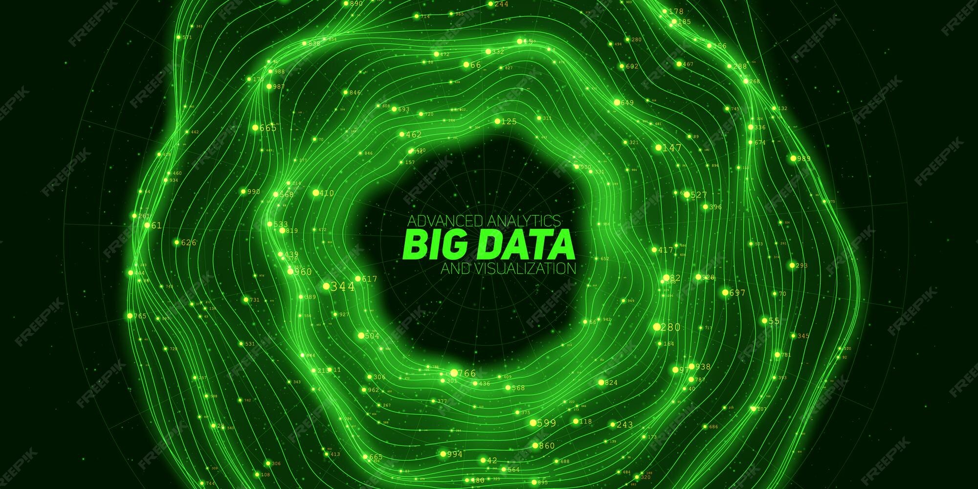 Premium Vector | Big data green circular visualization. futuristic ...