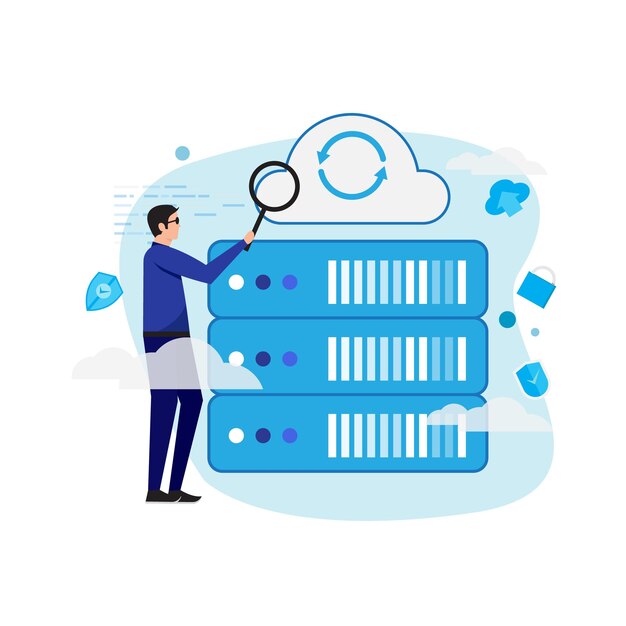 Big data opslag concept platte vector illustratie | Premium Vector Big data opslag concept platte vector illustratie | Premium Vector