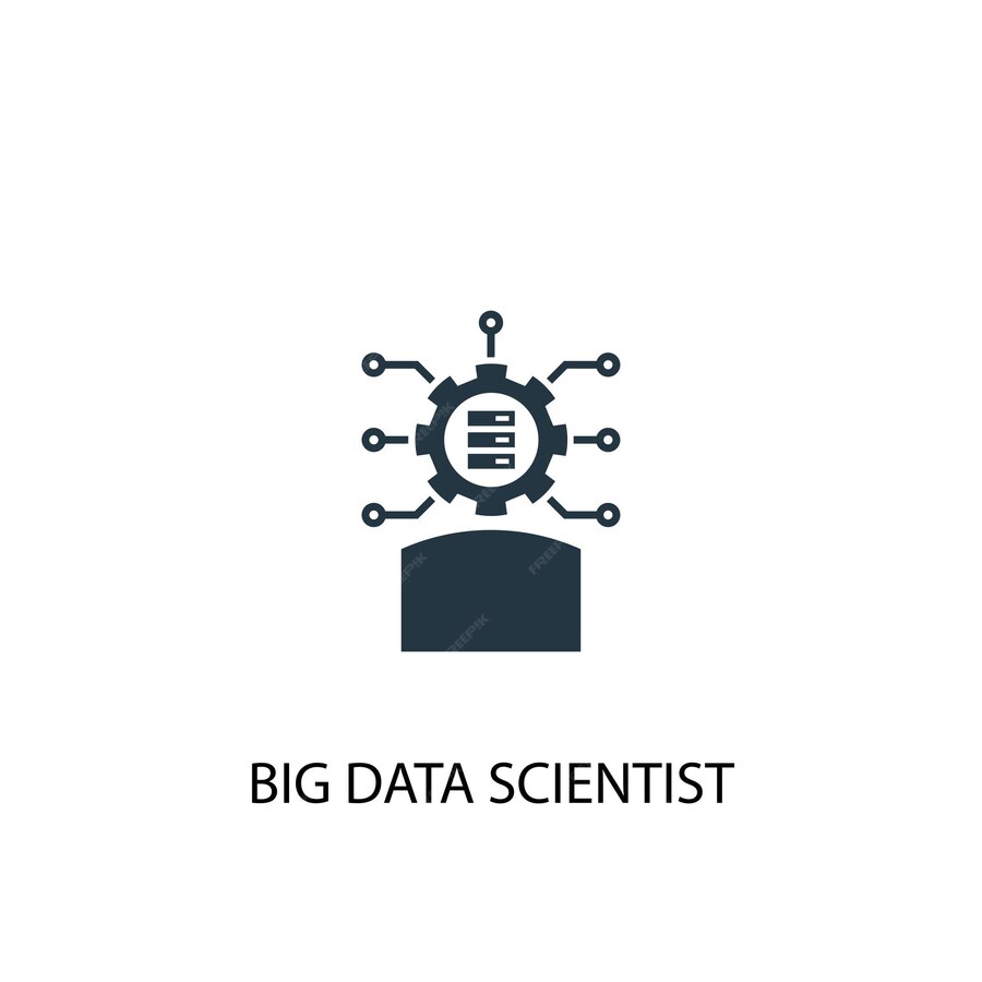 Premium Vector | Big data scientist icon. Simple element illustration ...