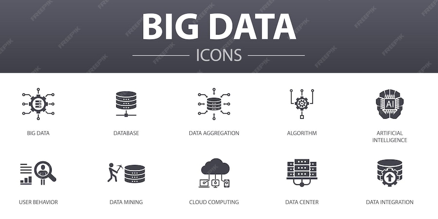 Premium Vector | Big data simple concept icons set. contains such icons ...