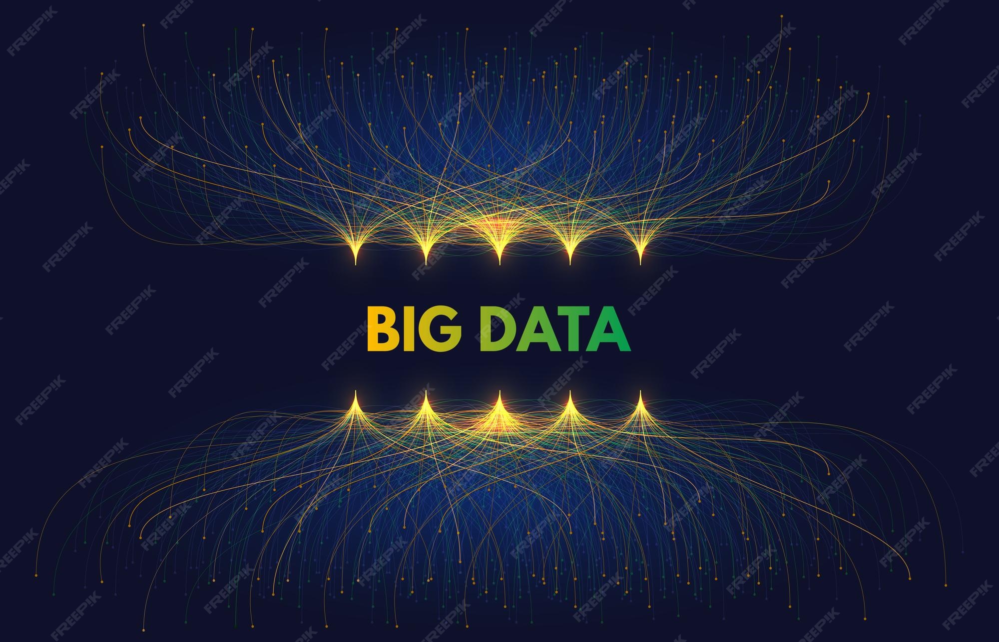 Premium Vector Big Data Streams Digital Technology Visualization Network Flow Order And