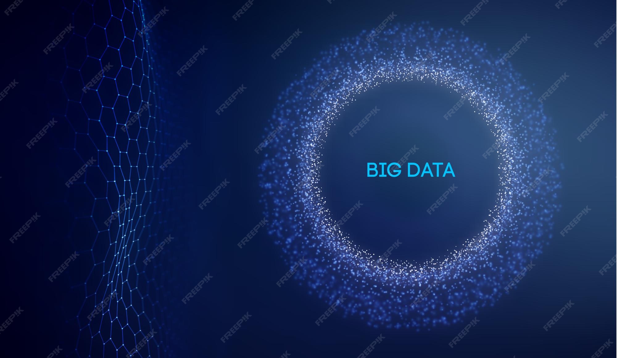 Premium Vector Big Data Technology Background Binary Code Algorithms Deep Learning Virtual