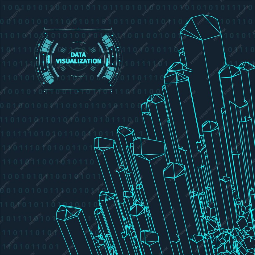 빅 데이터 시각화 배경 3d입니다빅 데이터 연결 배경입니다 사이버 기술 Ai 기술 유선 네트워크 미래형 와이어프레임 데이터 시각화 벡터 일러스트 레이 션 인공 지능