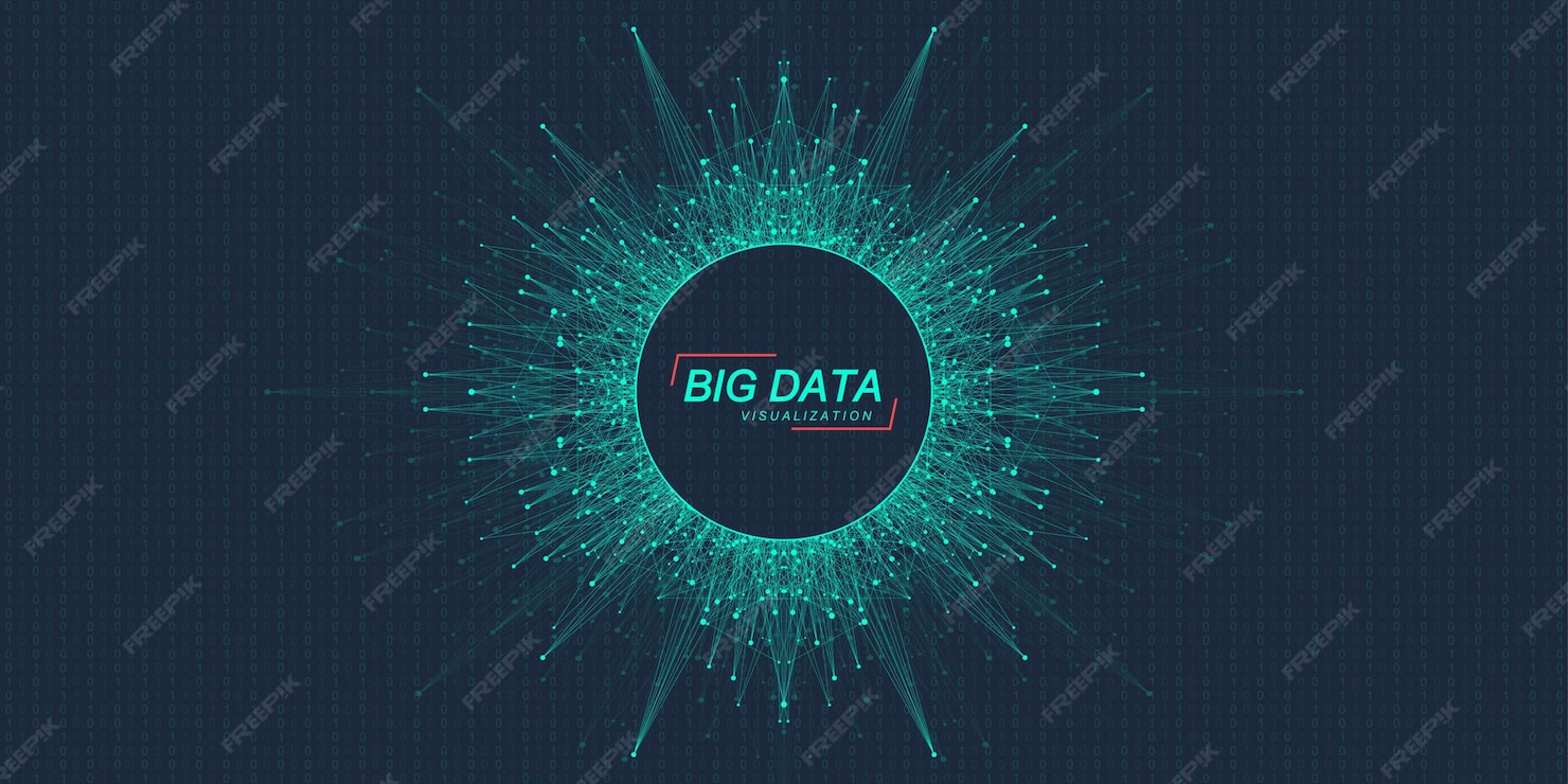 Premium Vector | Big data visualization big data machine learning ...