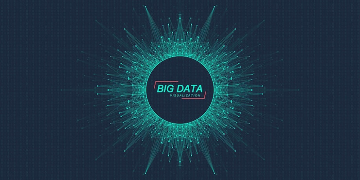 Premium Vector | Big data visualization big data machine learning algorithms data array ...