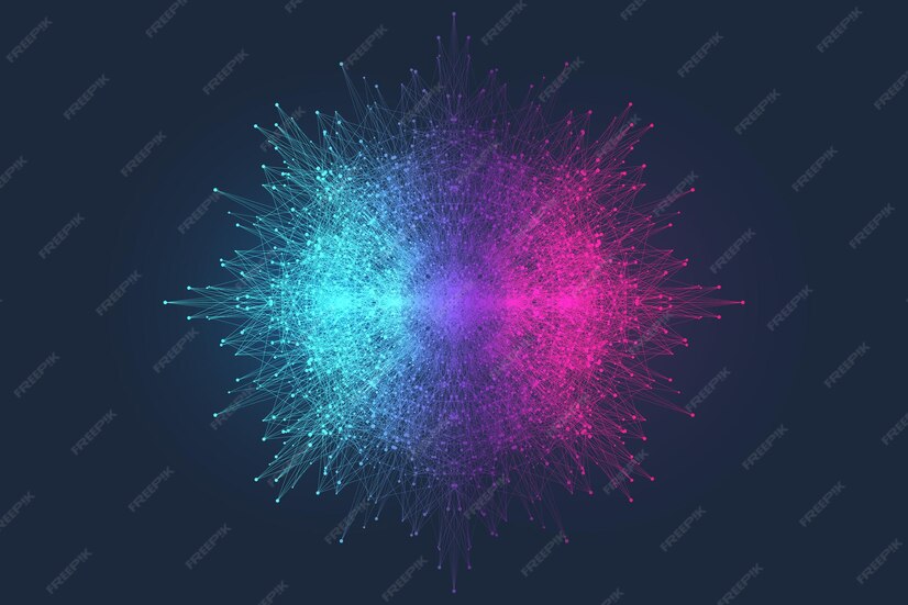 Premium Vector | Big data visualization big data machine learning algorithms data array ...