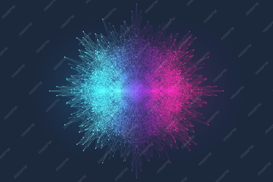 Premium Vector | Big data visualization big data machine learning algorithms data array ...