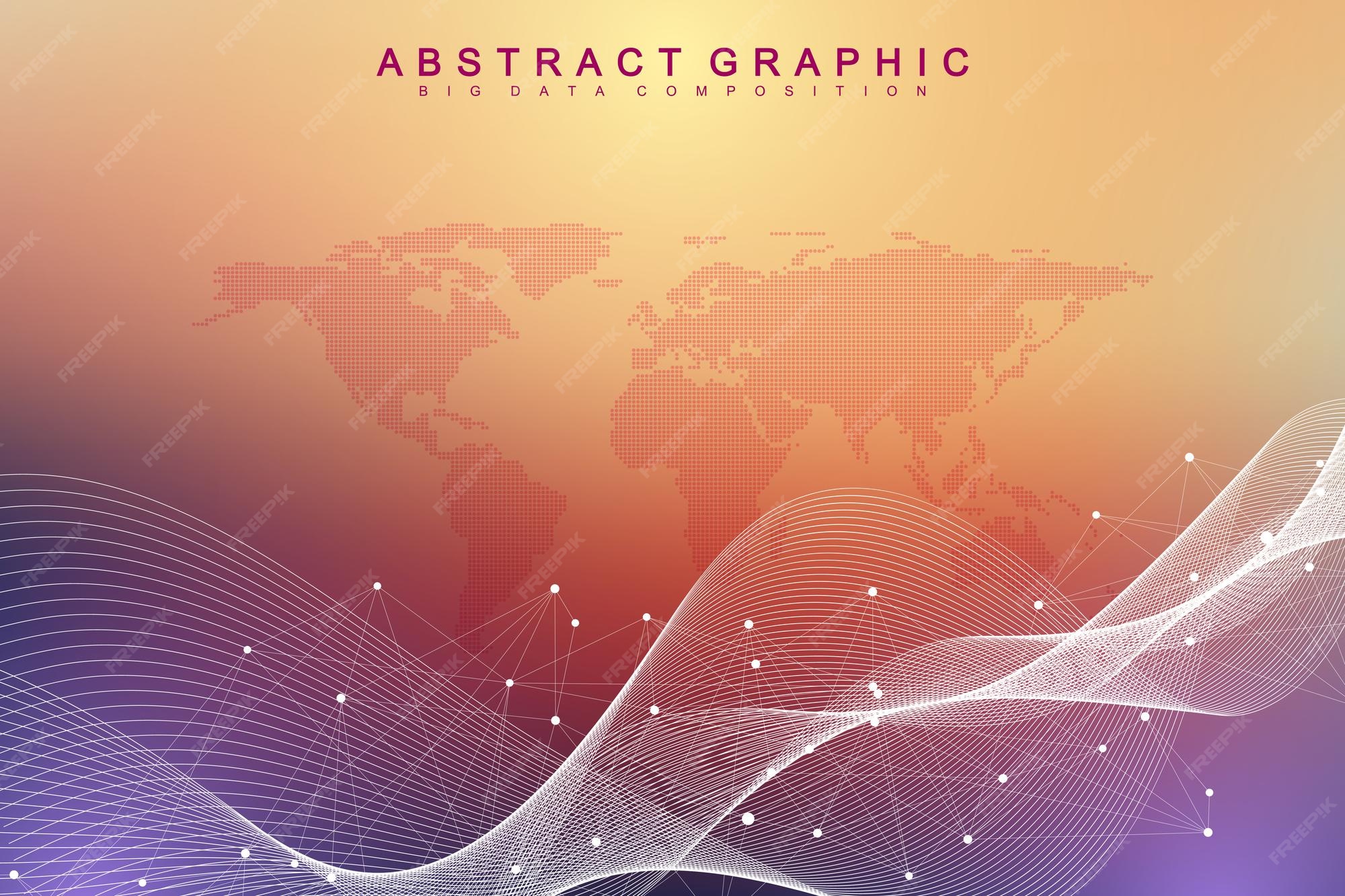 Premium Vector | Big data visualization. geometric abstract background ...
