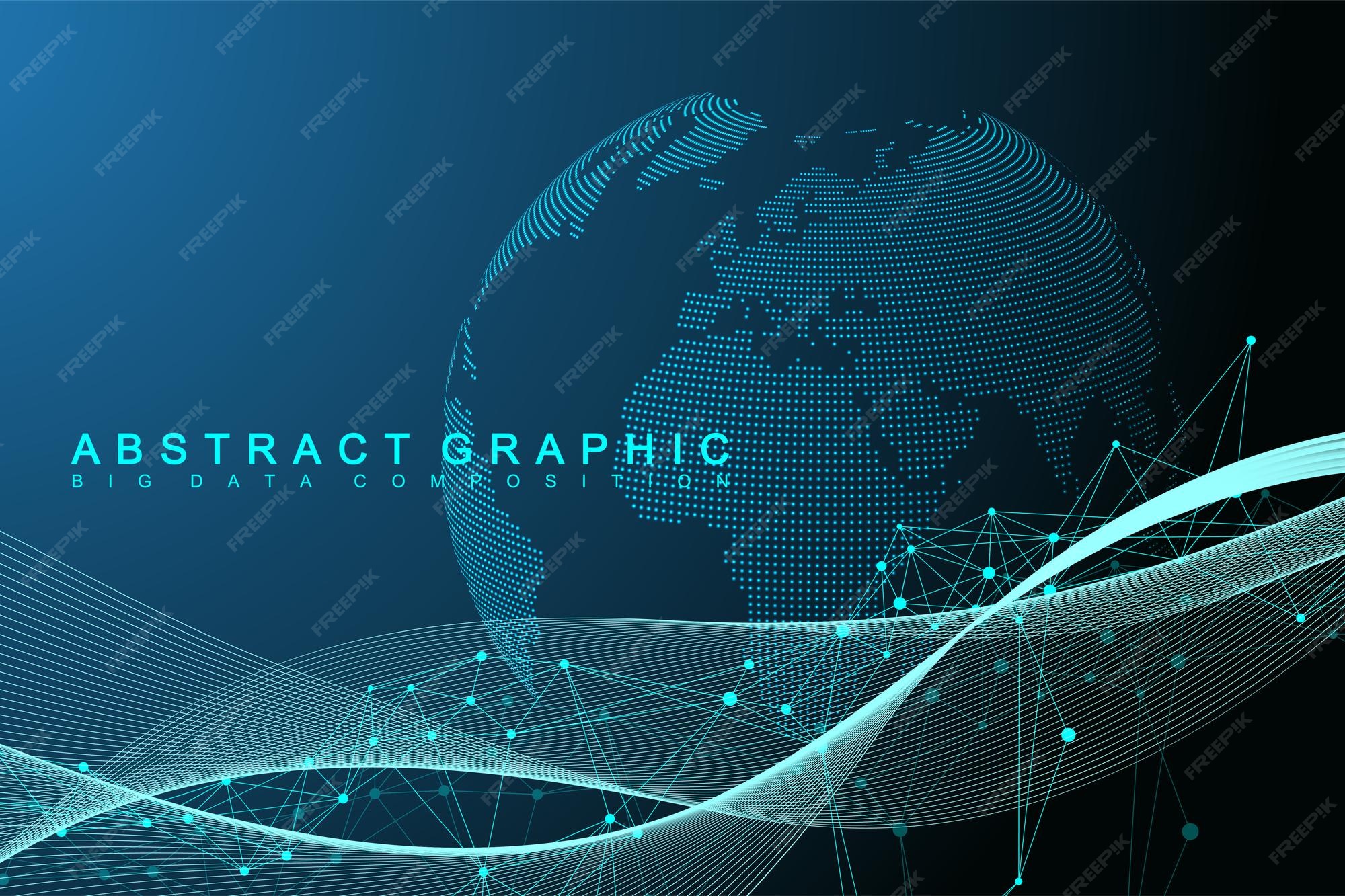 Premium Vector Big Data Visualization Graphic Abstract Background Communication Perspective
